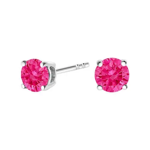 HAUS OF BRILLIANCE 14k White Gold 1/2cttw Lab Grown Diamond Stud Earrings - Pink Diamond | White